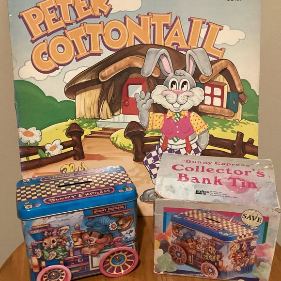 Holiday | Vintage 1972 Peter Cottontail Album Giftco Bunny Express Tin ...